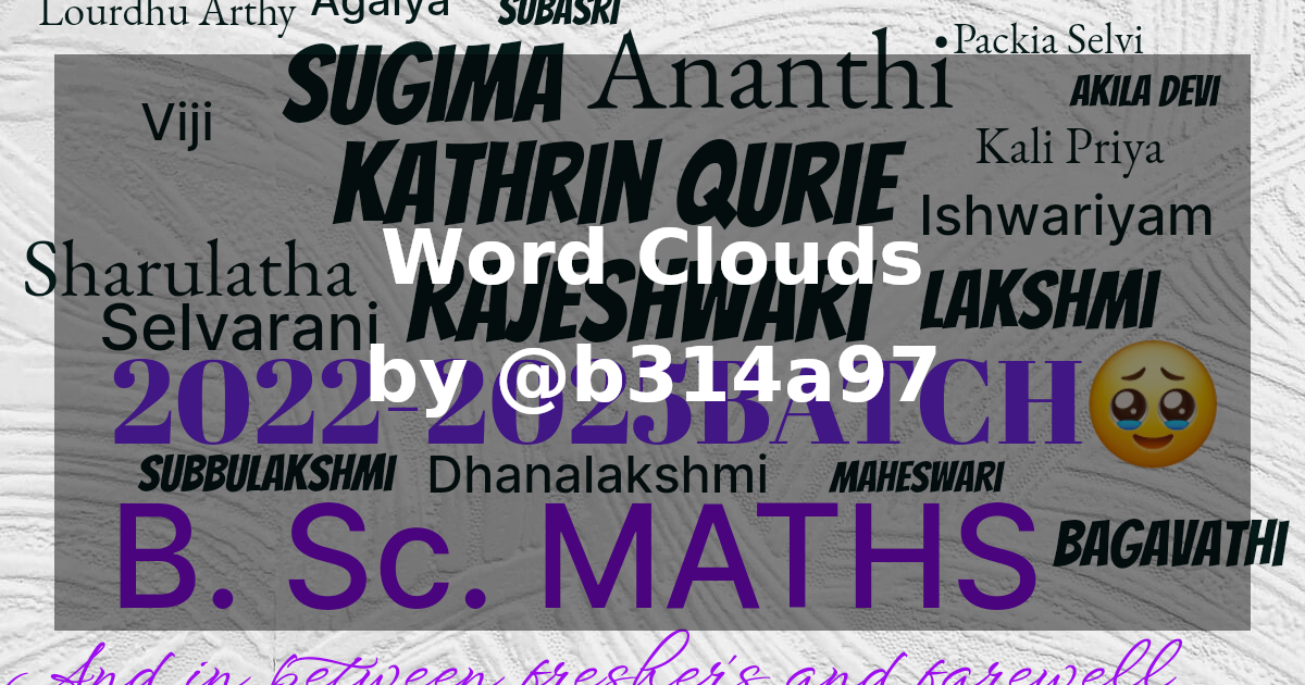 Word clouds by @b314a97 | WordCloud.app